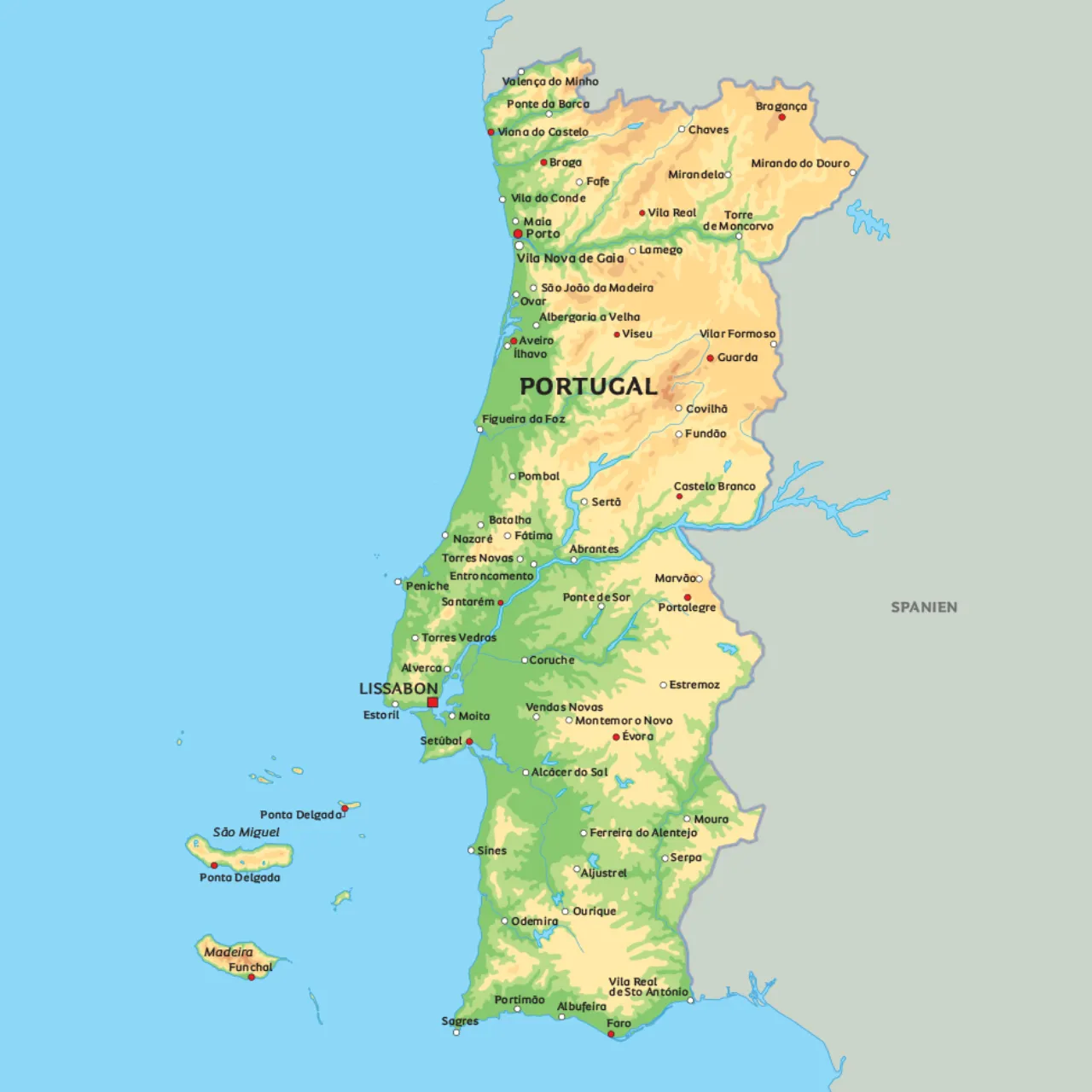 Portugal kort