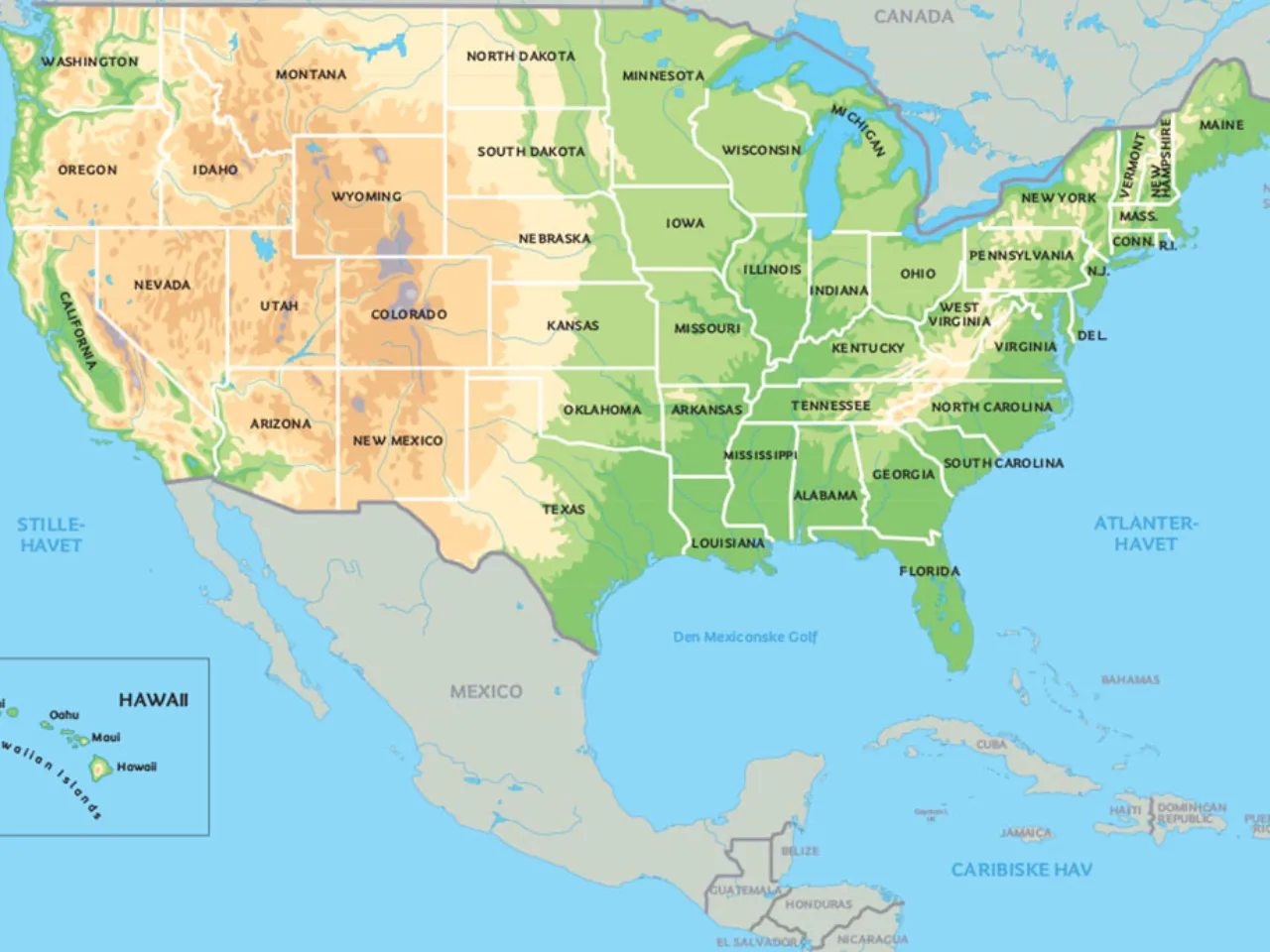 USA kort