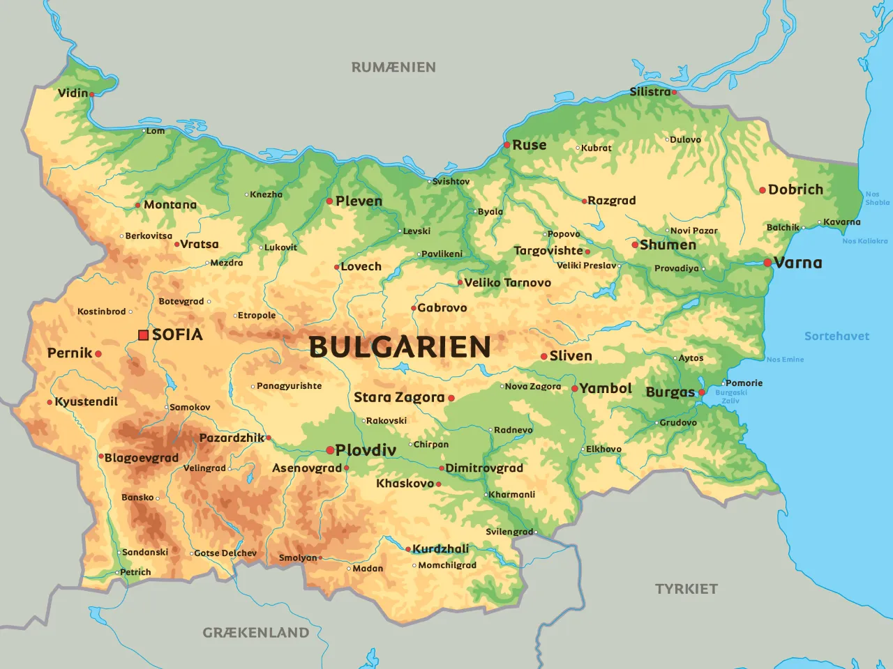 Kort over Bulgarien - Se et kort over Bulgarien og start din ...
