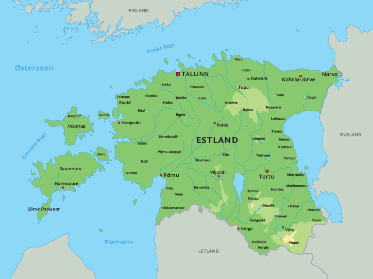 Kort over Estland - Herunder finder du kort over Estland
